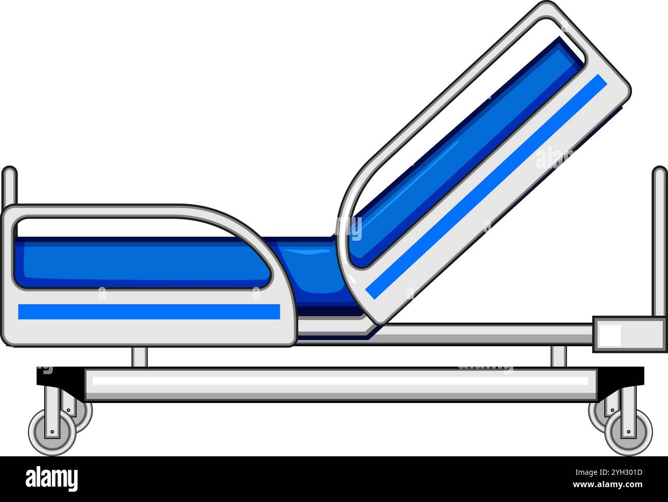 manual hospital bed cartoon vector illustration Stock Vector Image ...