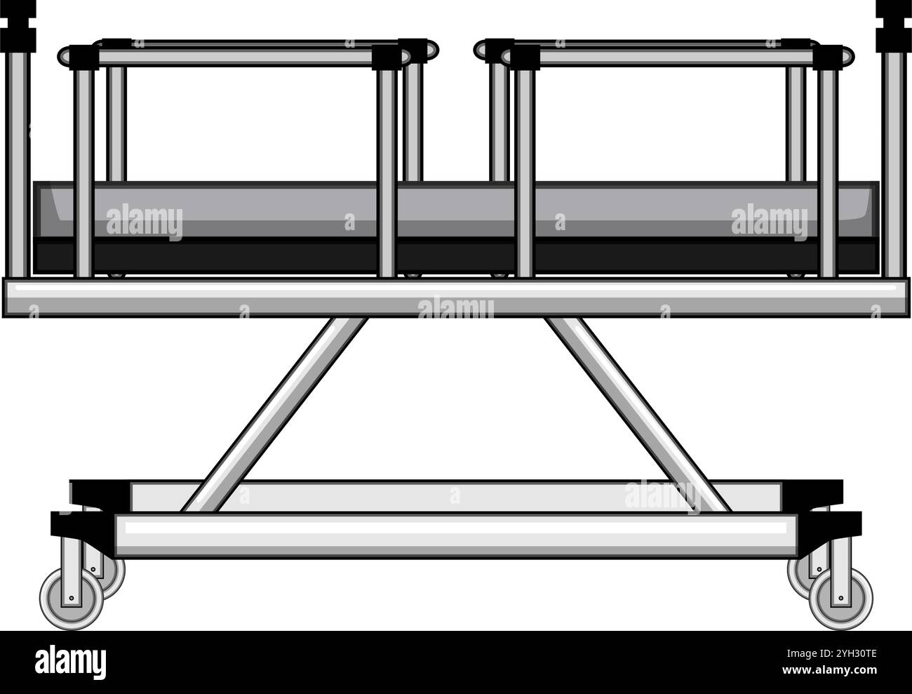 rails hospital bed cartoon vector illustration Stock Vector Image & Art ...