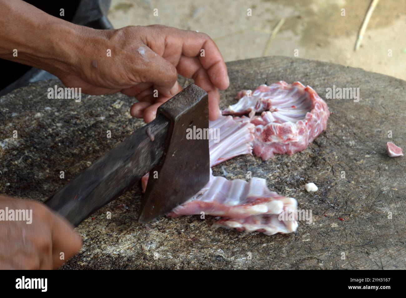 Skinning completed. Fresh goat meat, ready for cooked Stock Photo - Alamy
