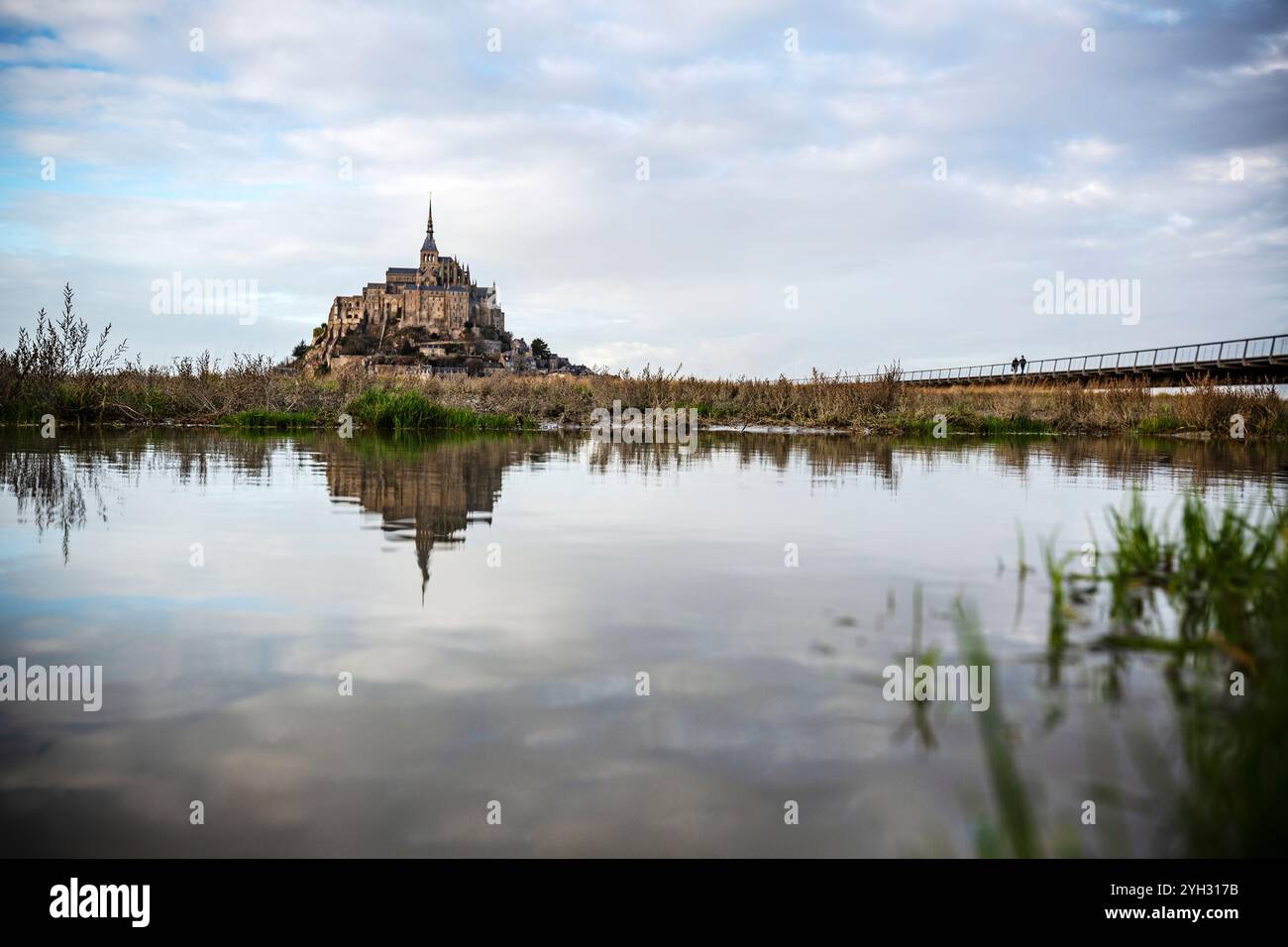 Mont Saint-Michel Reflection in Water Stock Photo - Alamy
