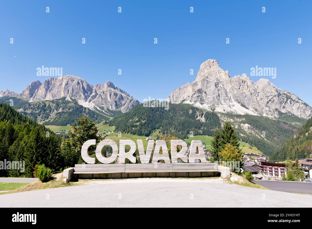 Corvara in Badia and its spectacular surroundings, the Dolomites, Italy ...