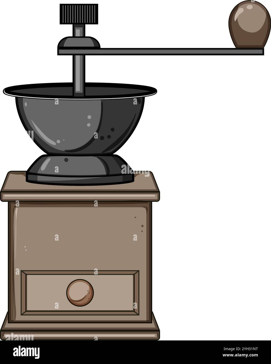 adjustable manual coffee grinder cartoon vector illustration Stock ...
