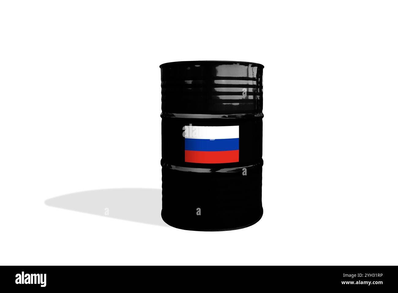 Crude oil barrel with Russian flag isolated on a white background Stock ...