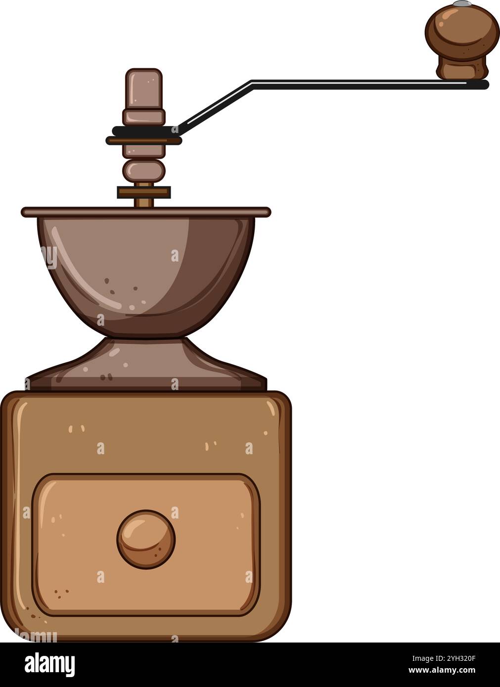 hand manual coffee grinder cartoon vector illustration Stock Vector ...