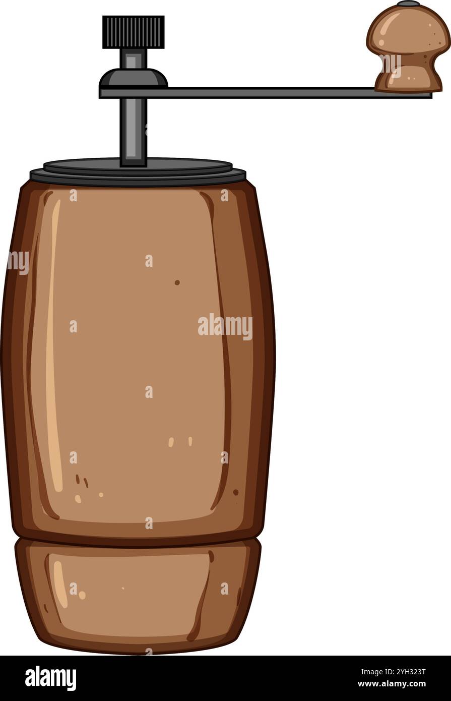 ceramic manual coffee grinder cartoon vector illustration Stock Vector ...
