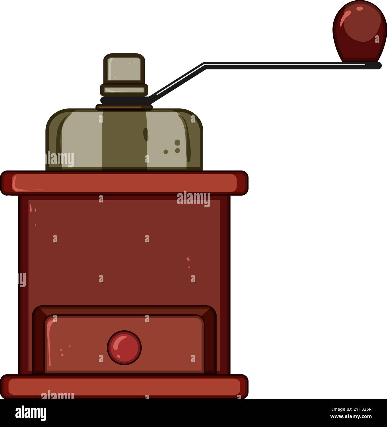 portable manual coffee grinder cartoon vector illustration Stock Vector ...
