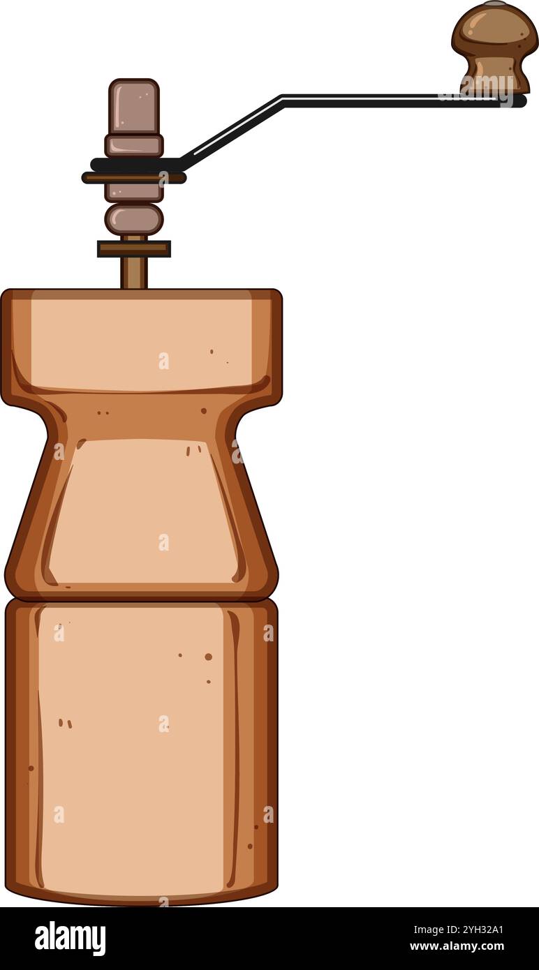 compact manual coffee grinder cartoon vector illustration Stock Vector ...