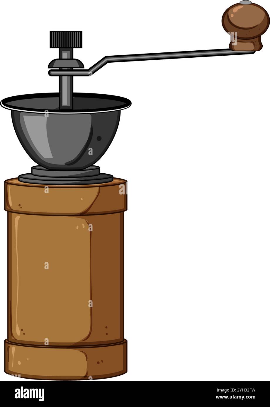 precision manual coffee grinder cartoon vector illustration Stock ...