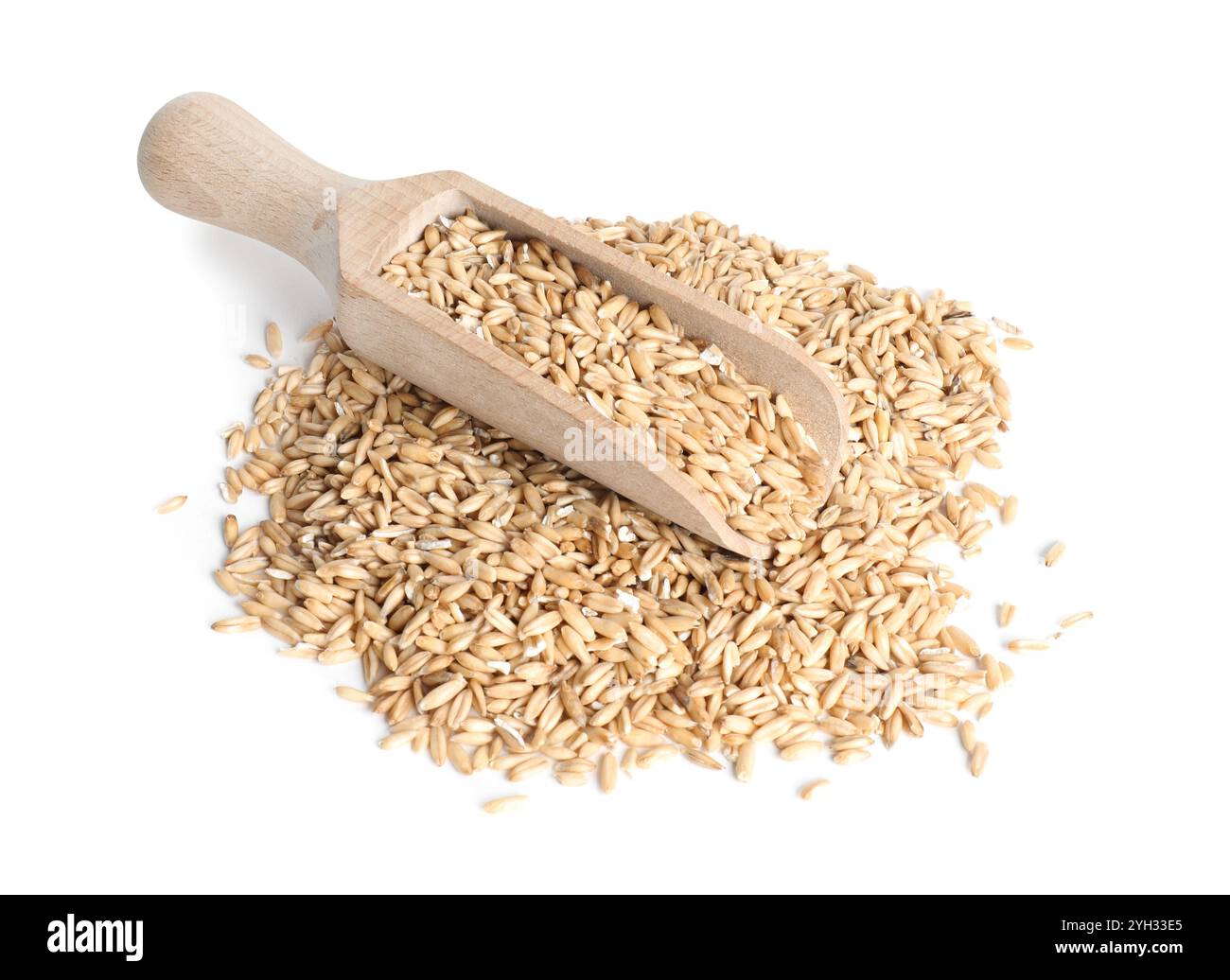 Oat bran and scoop isolated on white Stock Photo - Alamy