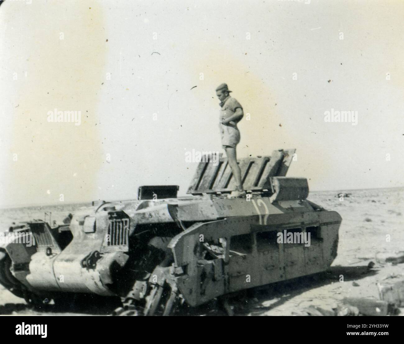 WW2, WWII, World War II, german soldier on Allied medium tank knocked ...