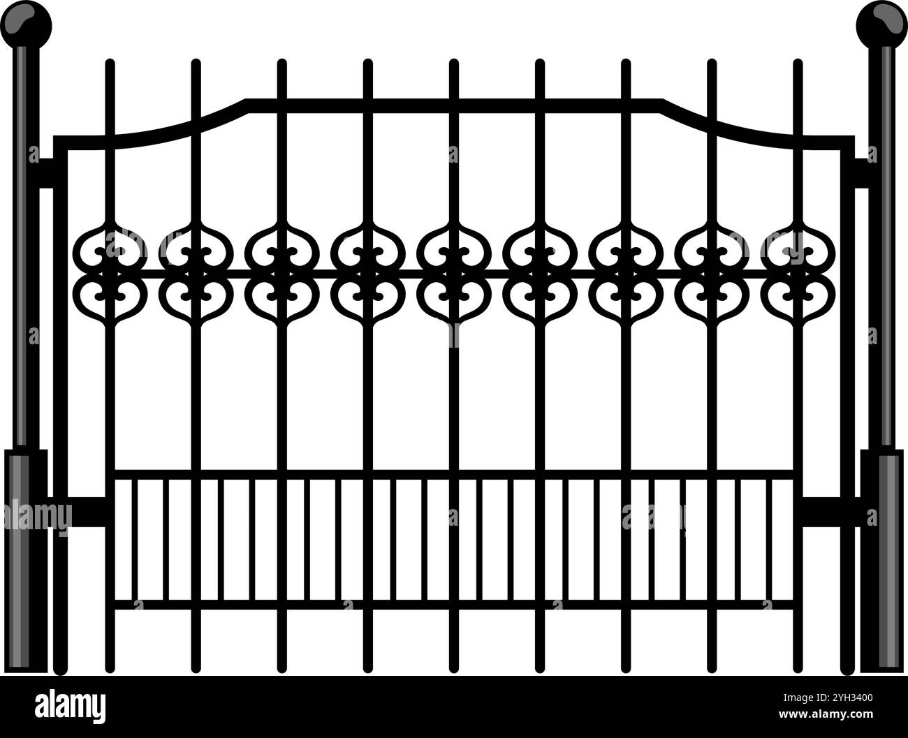 barrier park fence cartoon vector illustration Stock Vector Image & Art ...