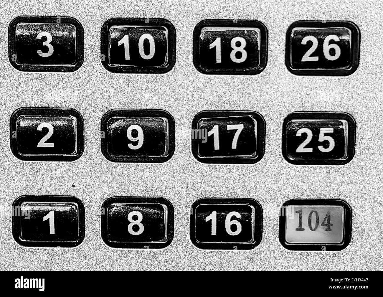 Numbers in Focus: Apartment Symbols on White Background Stock Photo - Alamy