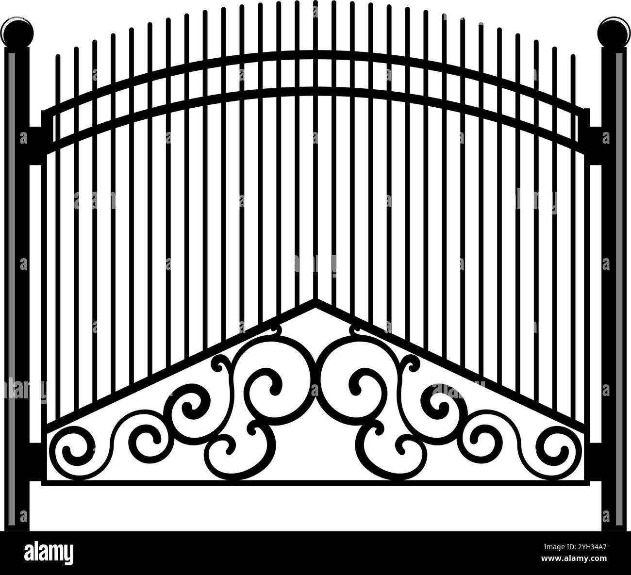 gate park fence cartoon vector illustration Stock Vector Image & Art ...