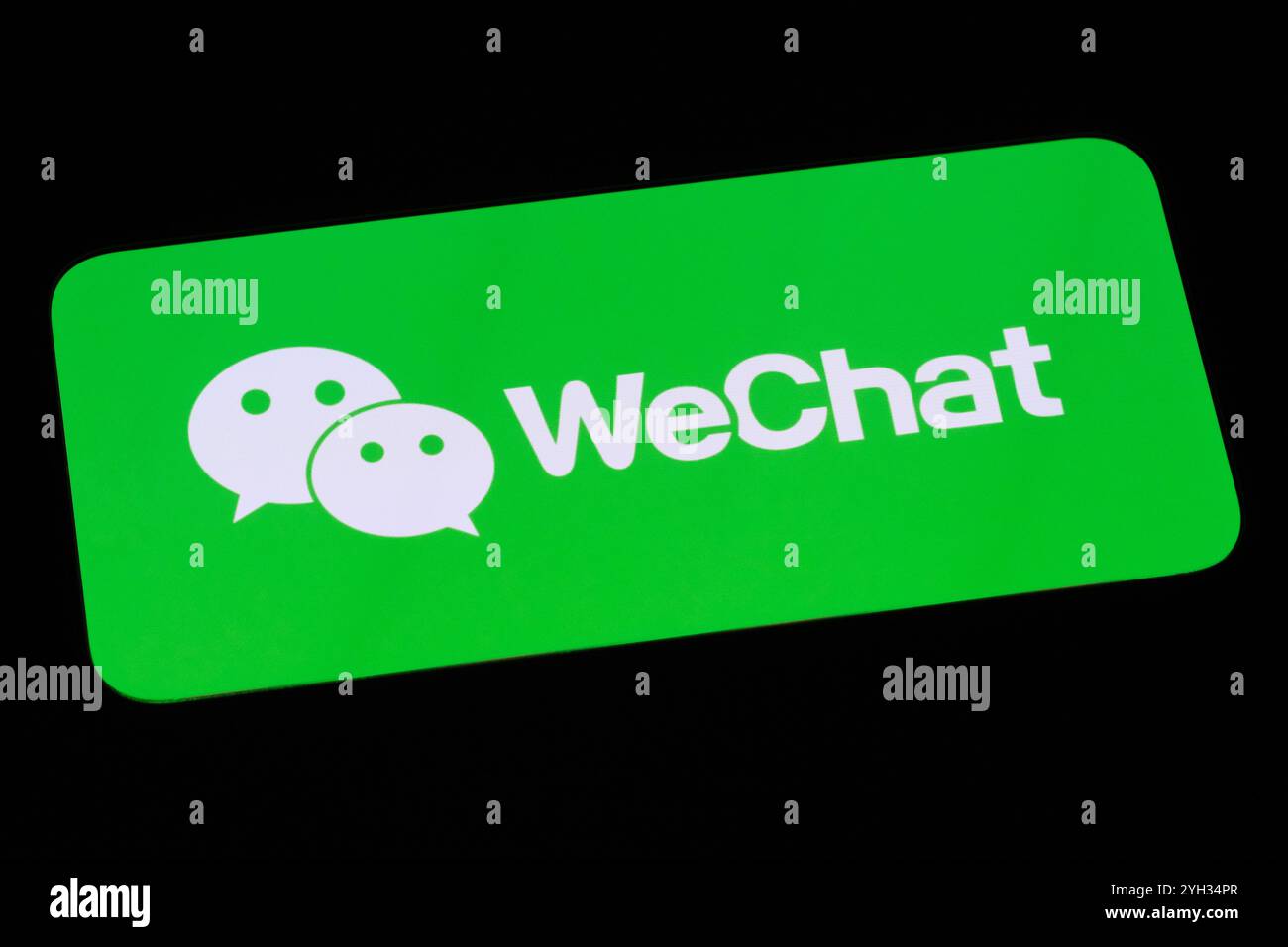 WeChat app brand logo on phone screen Stock Photo - Alamy