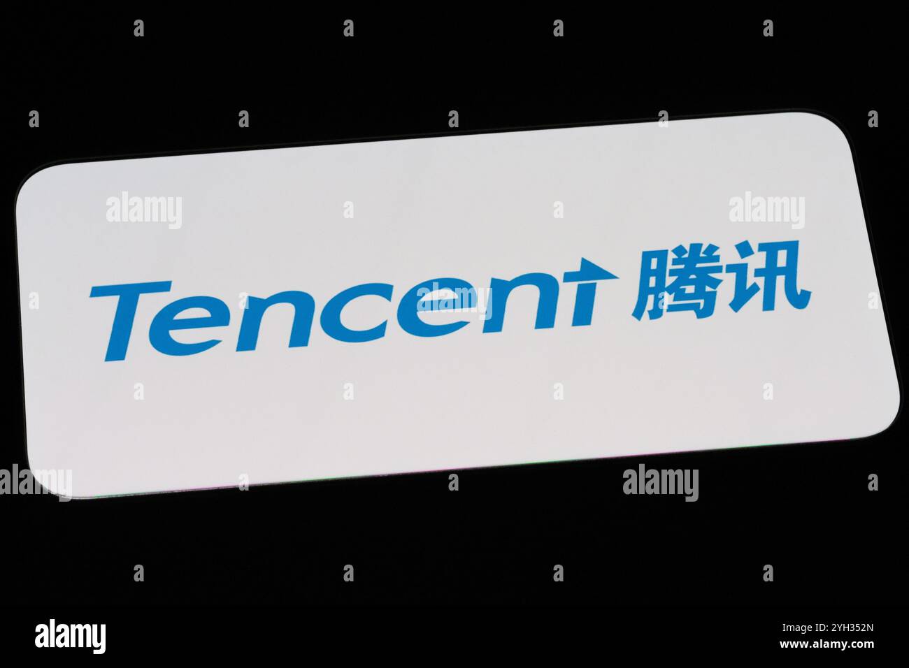 Tencent company brand logo on phone screen Stock Photo - Alamy