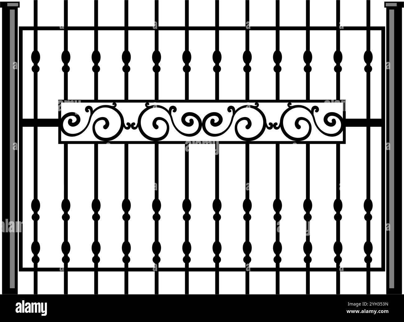 privacy park fence cartoon vector illustration Stock Vector Image & Art ...