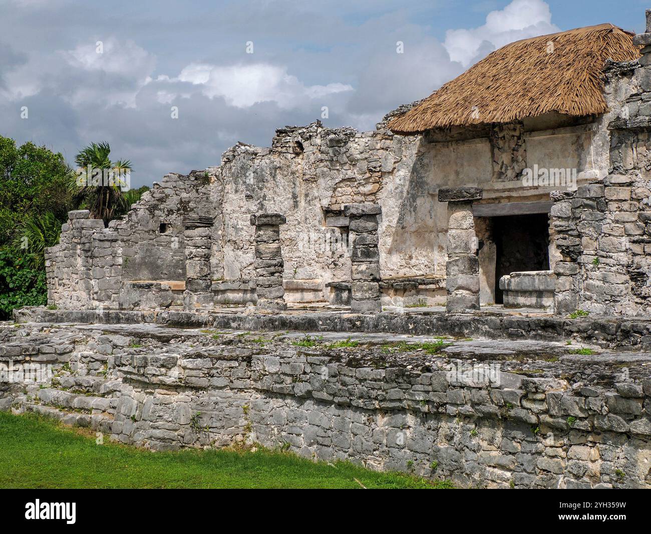 The Temple of descending god in Tulum maya historical archeological ...