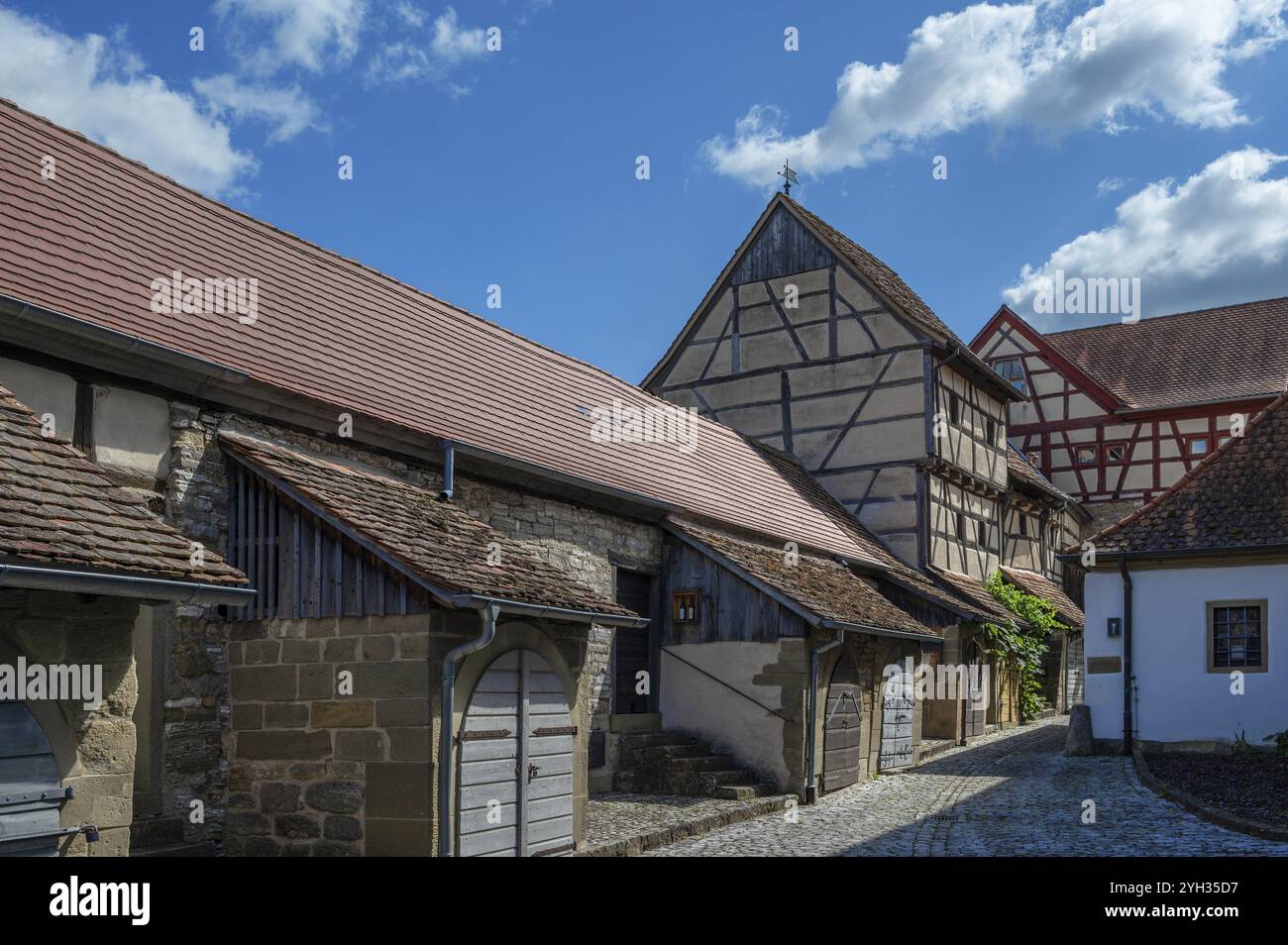 Former storage rooms, barns from the 15th century, in the historic ...