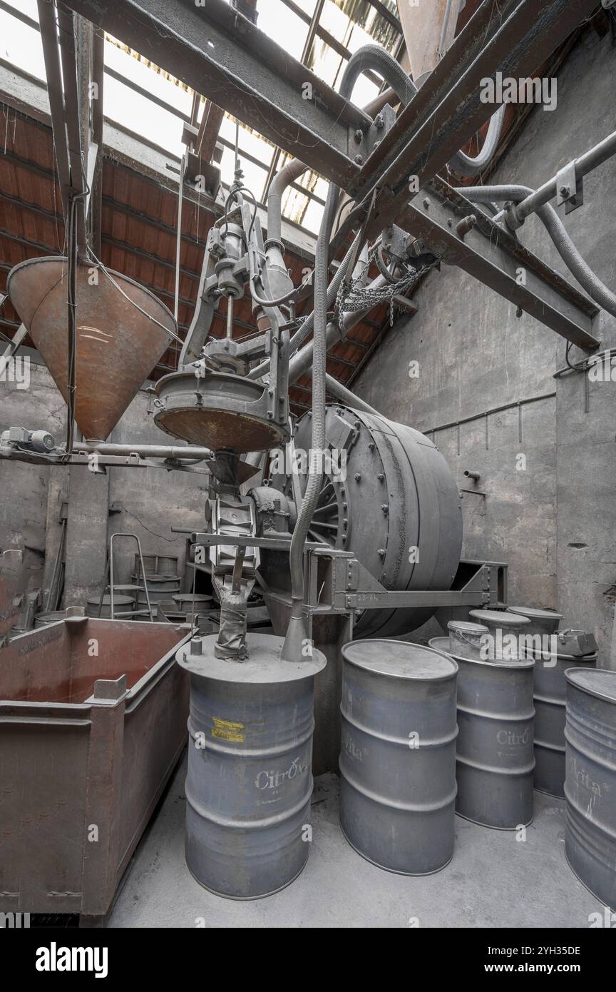 Production room with metal powder grinding mill for the production of ...