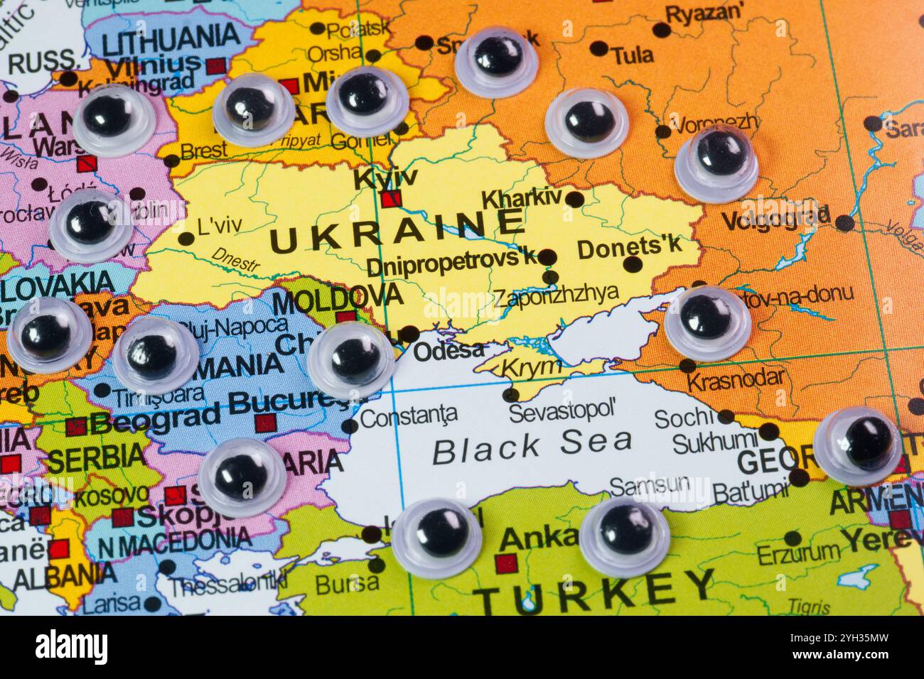 A political map where all the eyes of the neighbors are turned to ...