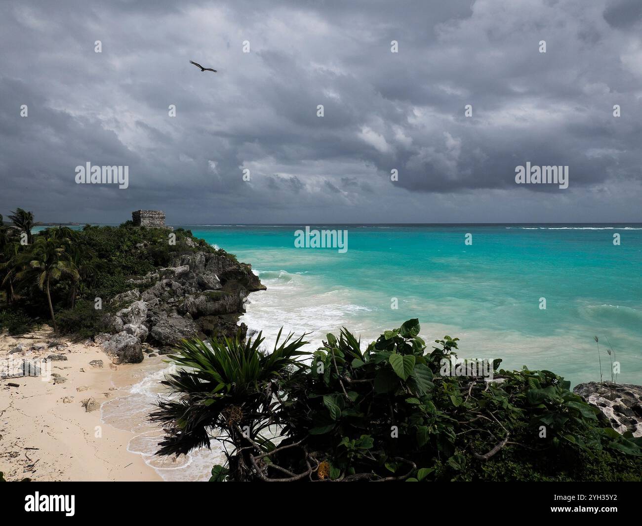 Temple of the god of the wind Tulum maya historical archeological site ...