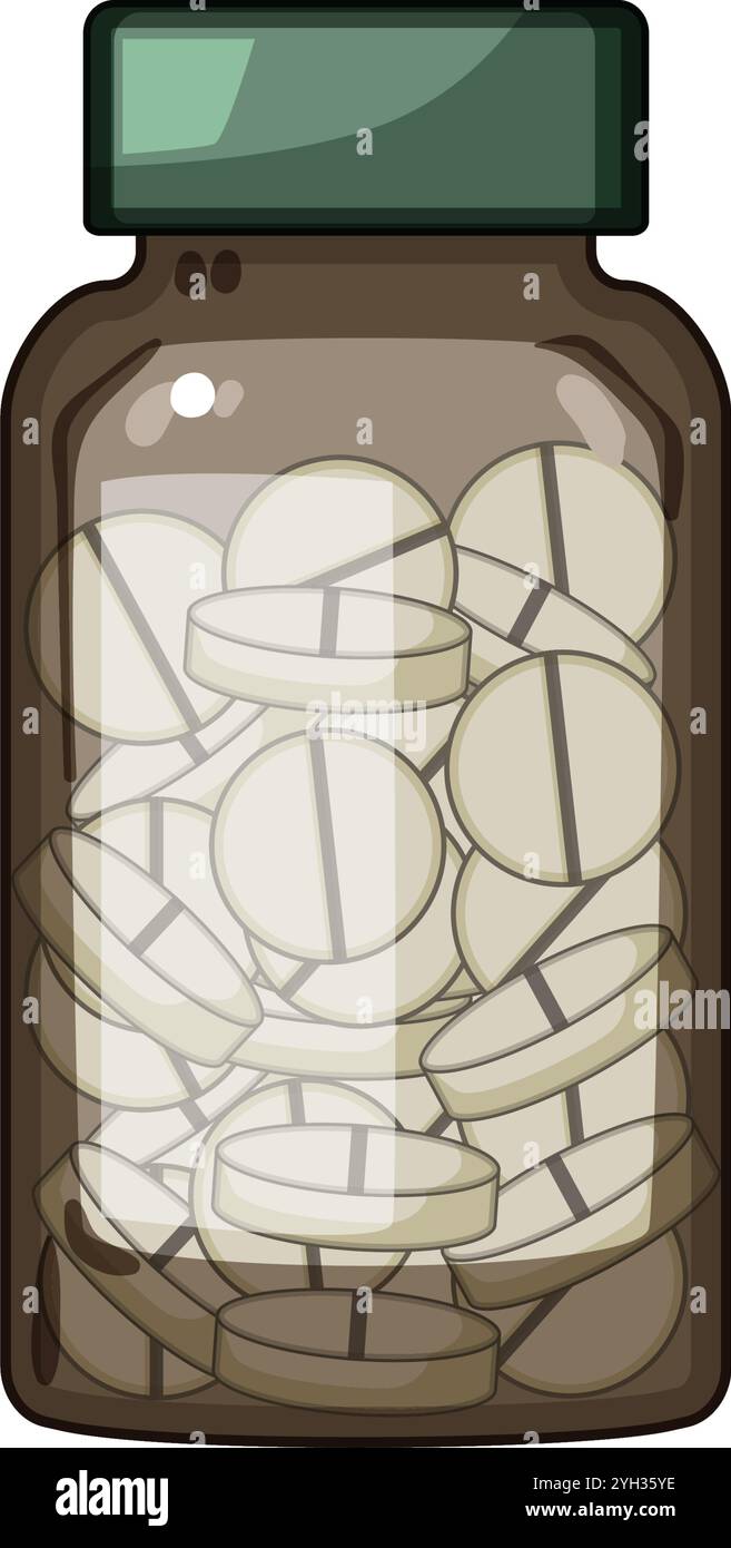 safety pill bottle cartoon vector illustration Stock Vector Image & Art ...