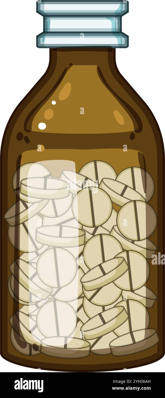 pharmacy pill bottle cartoon vector illustration Stock Vector Image ...
