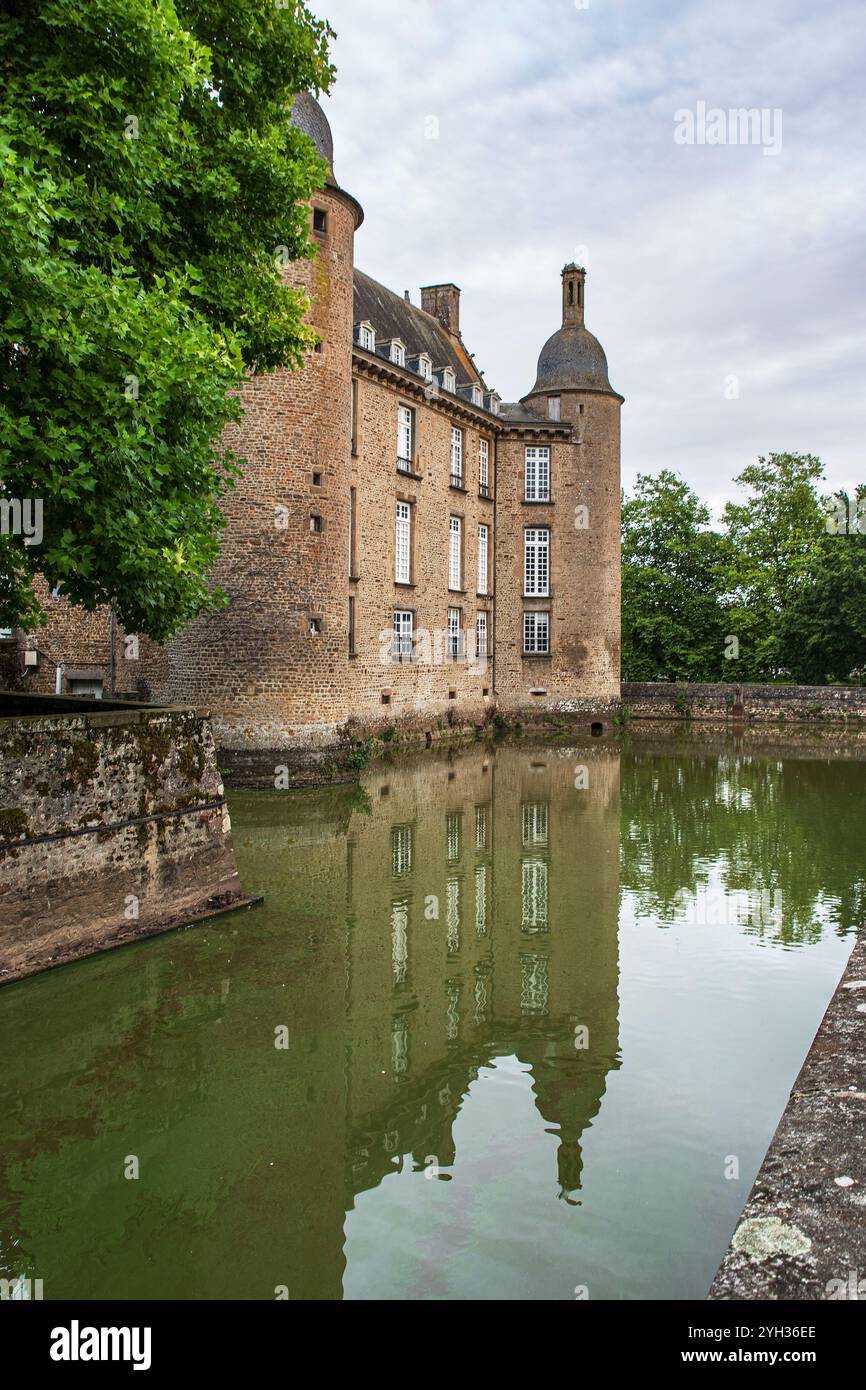 Architecture of the medieval castle of Flers in Normandy, France Stock ...