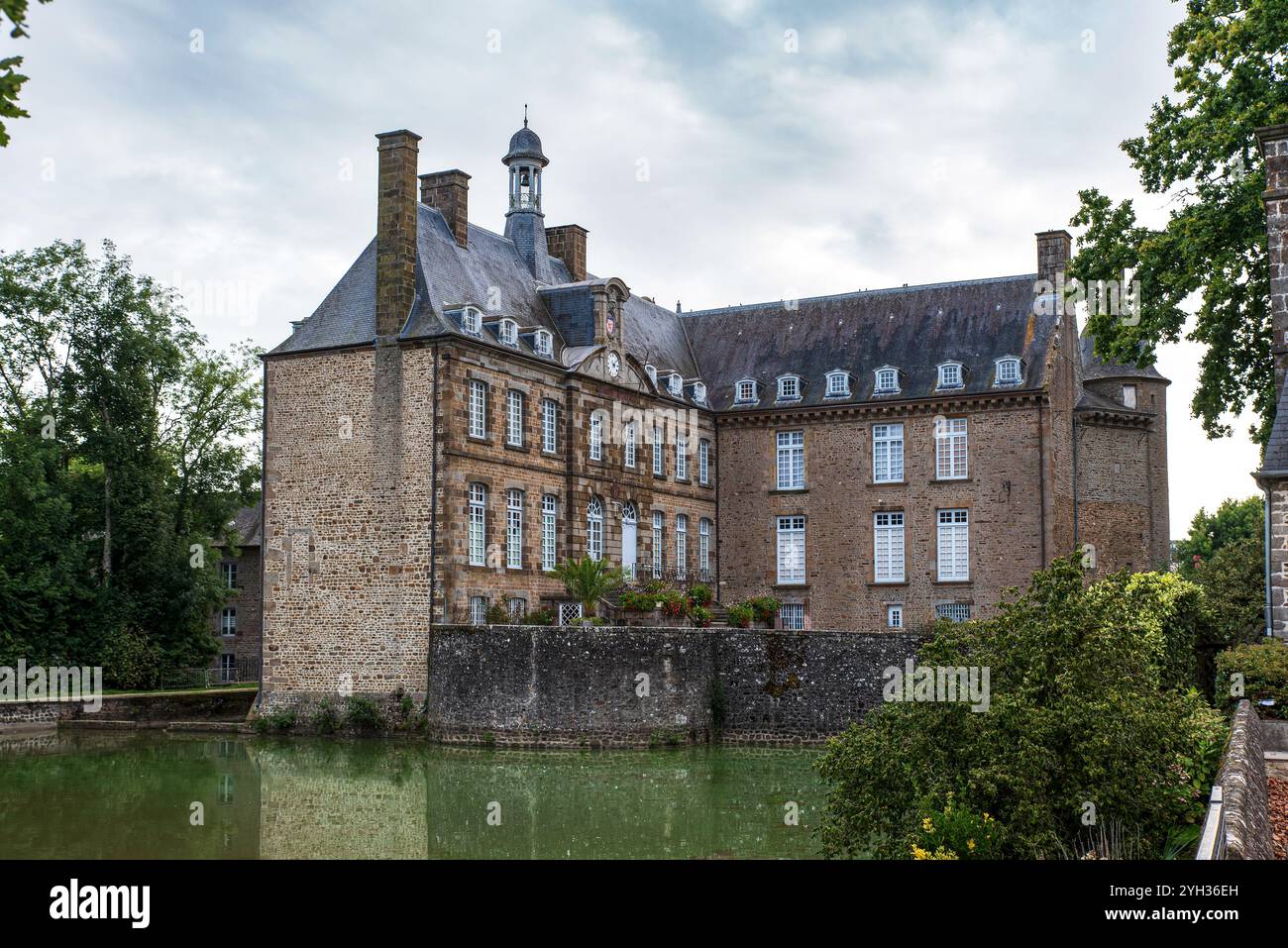 Architecture of the medieval castle of Flers in Normandy, France Stock ...
