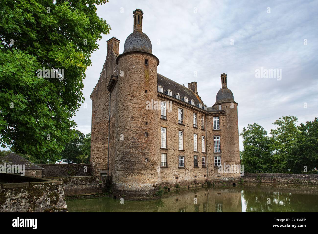 Architecture of the medieval castle of Flers in Normandy, France Stock ...