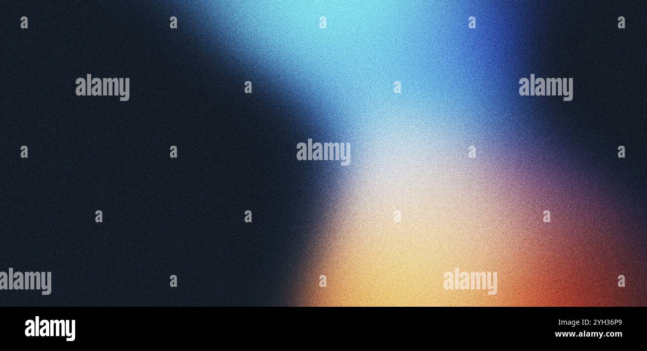 Grainy gradient background blue pink yellow abstract glowing color wave ...