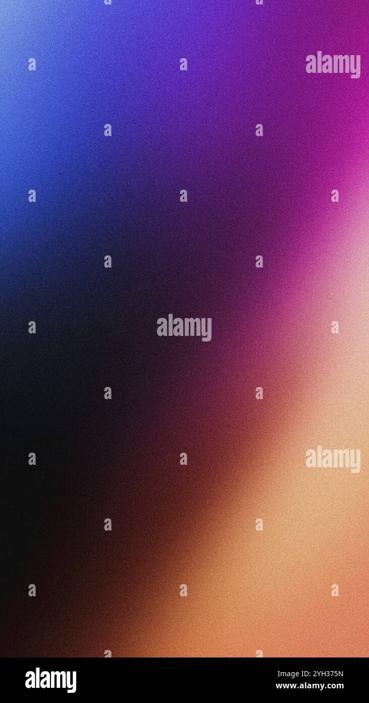 Vertical color gradient background purple orange blue black grainy ...