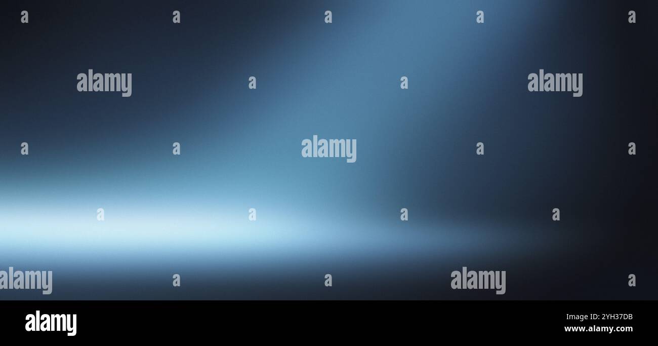Dark blue background glowing light blue ray spotlight stage studio ...