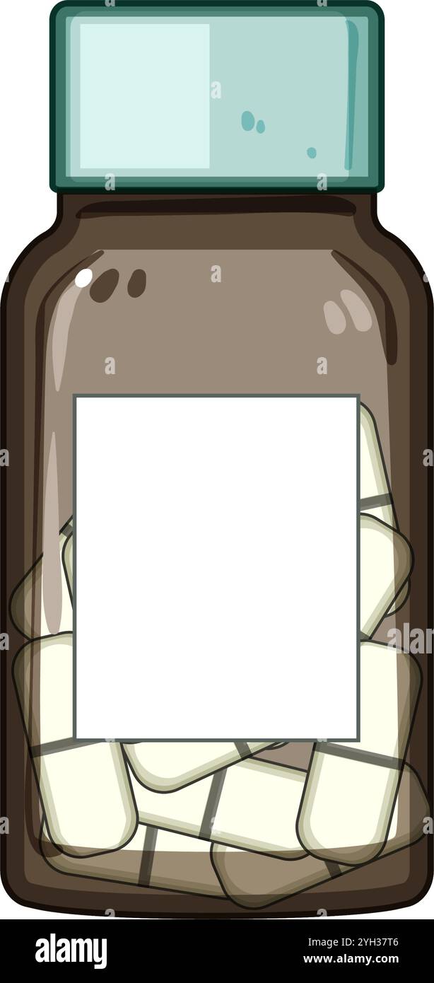 refill pill bottle cartoon vector illustration Stock Vector Image & Art ...