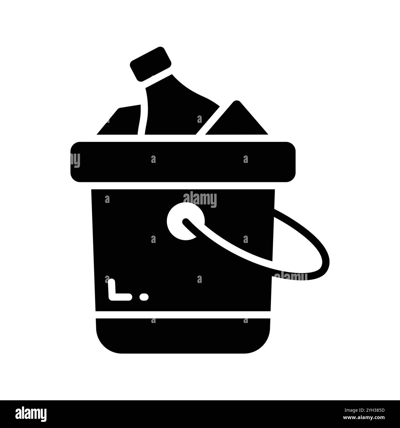 Editable icon of wine bottle bucket, beer bottles inside ice bucket ...