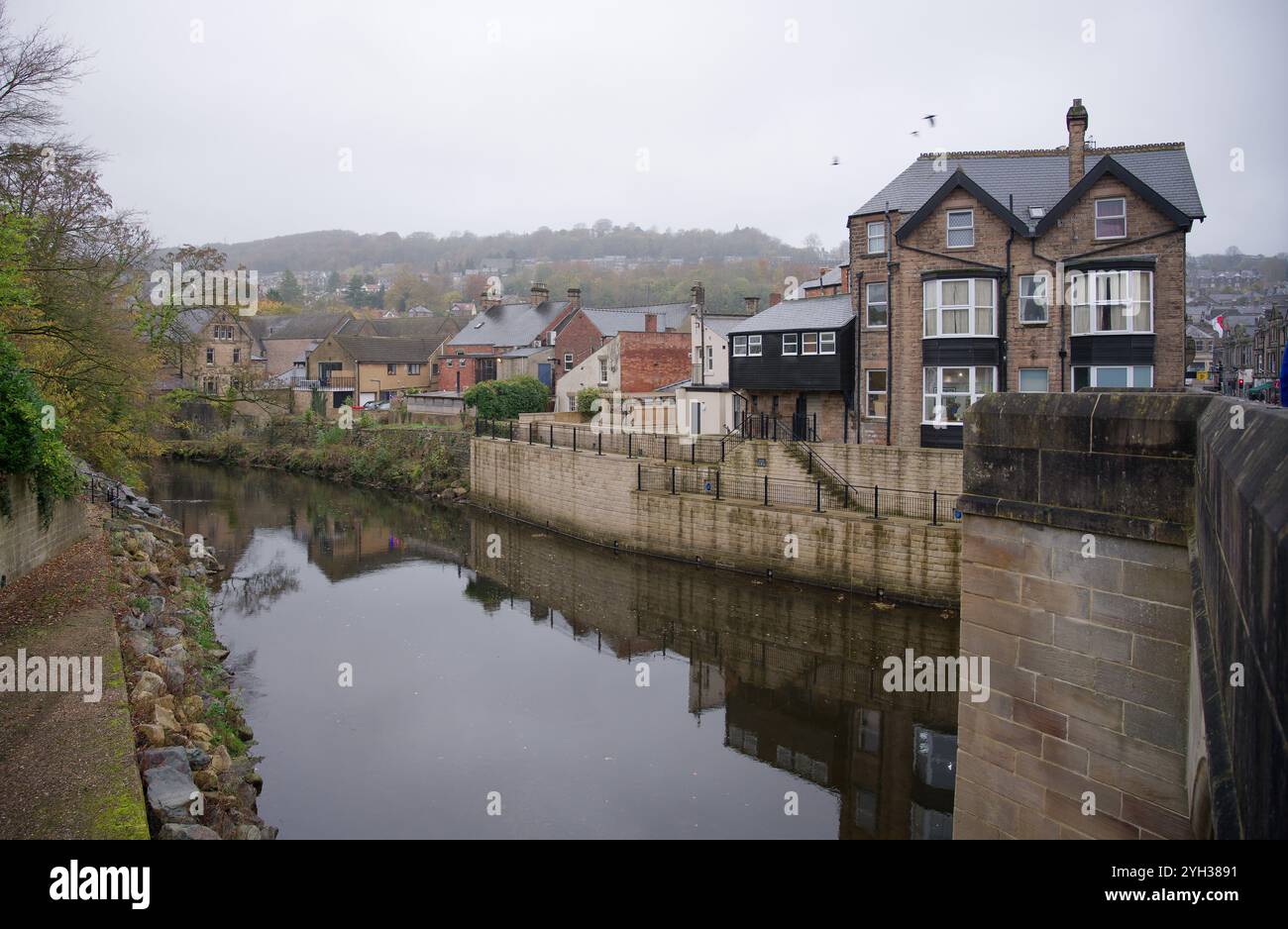 Old stone river bridge in Matlock, Derbyshire, UK Stock Photo - Alamy