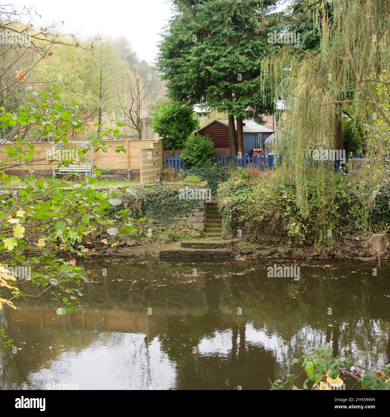 Steps leading down to a river bank Stock Photo - Alamy
