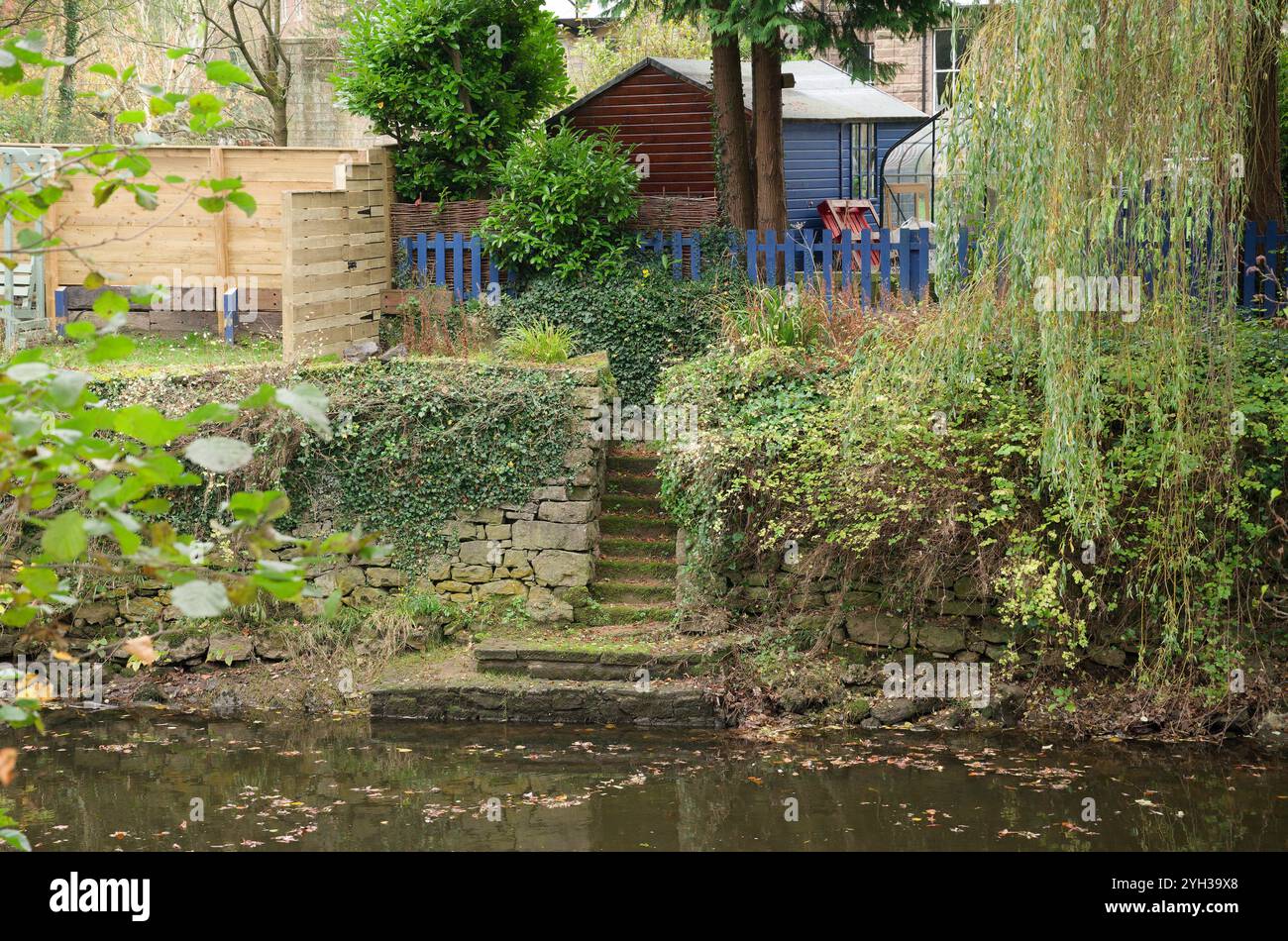 Steps leading down to a river bank Stock Photo - Alamy