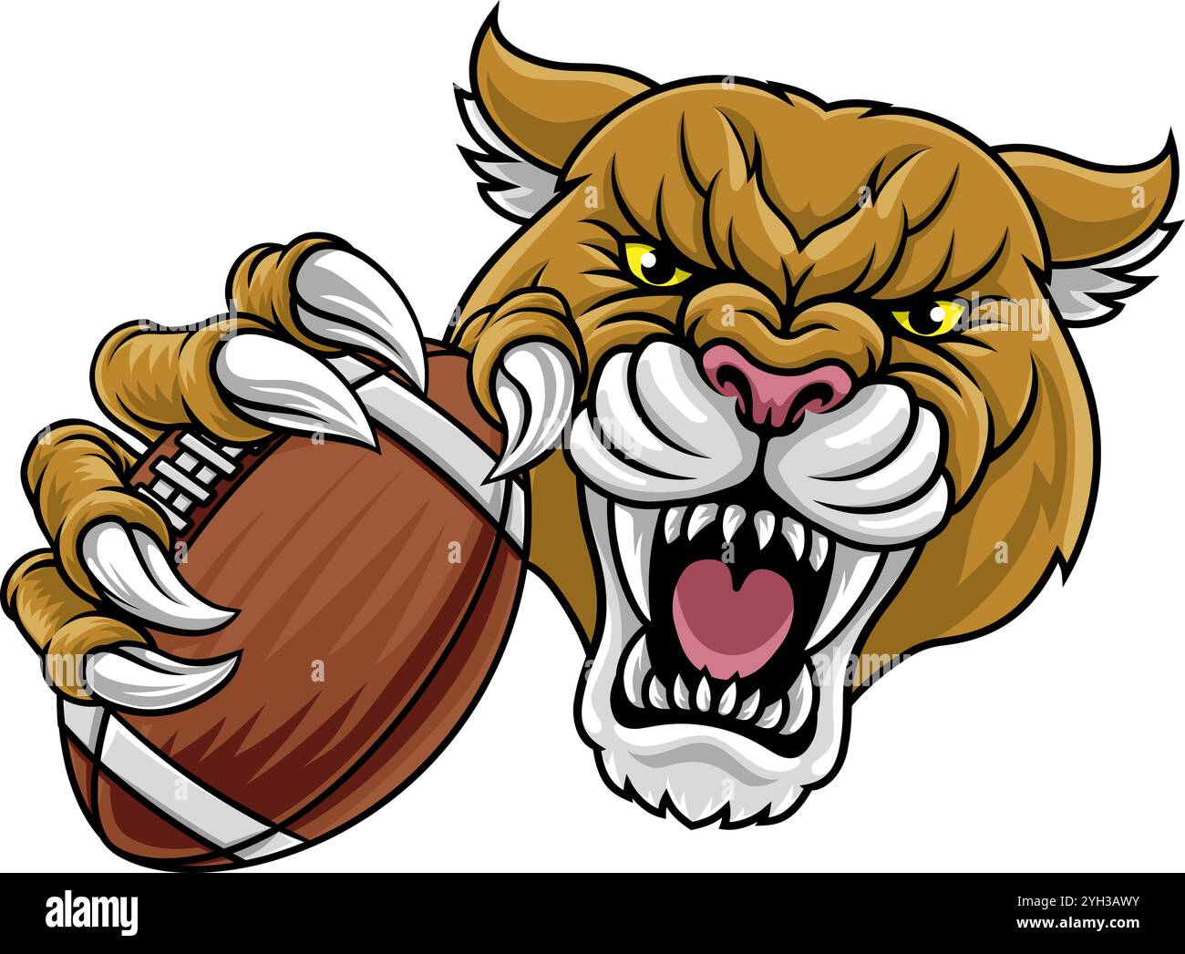 Cougar Panther Mountain Lion Puma Football Mascot Stock Vector Image ...