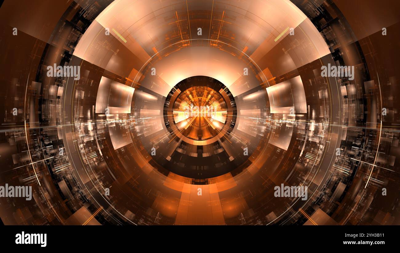 Intricate circular patterns radiating outward from a glowing center ...