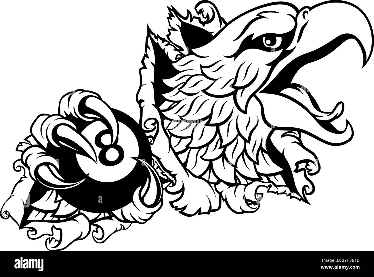 Eagle Pool 8 Ball Billiards Mascot Cartoon Stock Vector Image & Art - Alamy