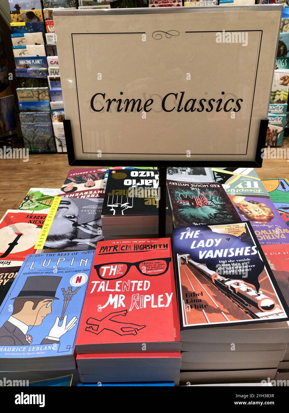 Crime classics for sale at the book store Stock Photo - Alamy