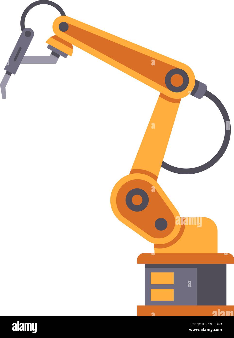 Robotic arm picking and placing items in a factory symbolizes ...