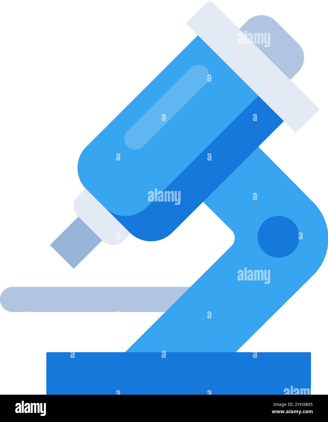 Simple blue microscope icon symbolizes scientific exploration, analysis ...