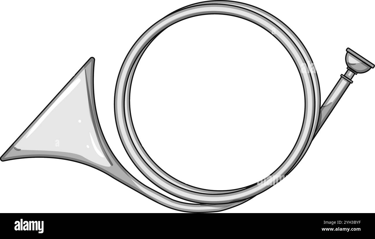 brass post horn cartoon vector illustration Stock Vector Image & Art ...