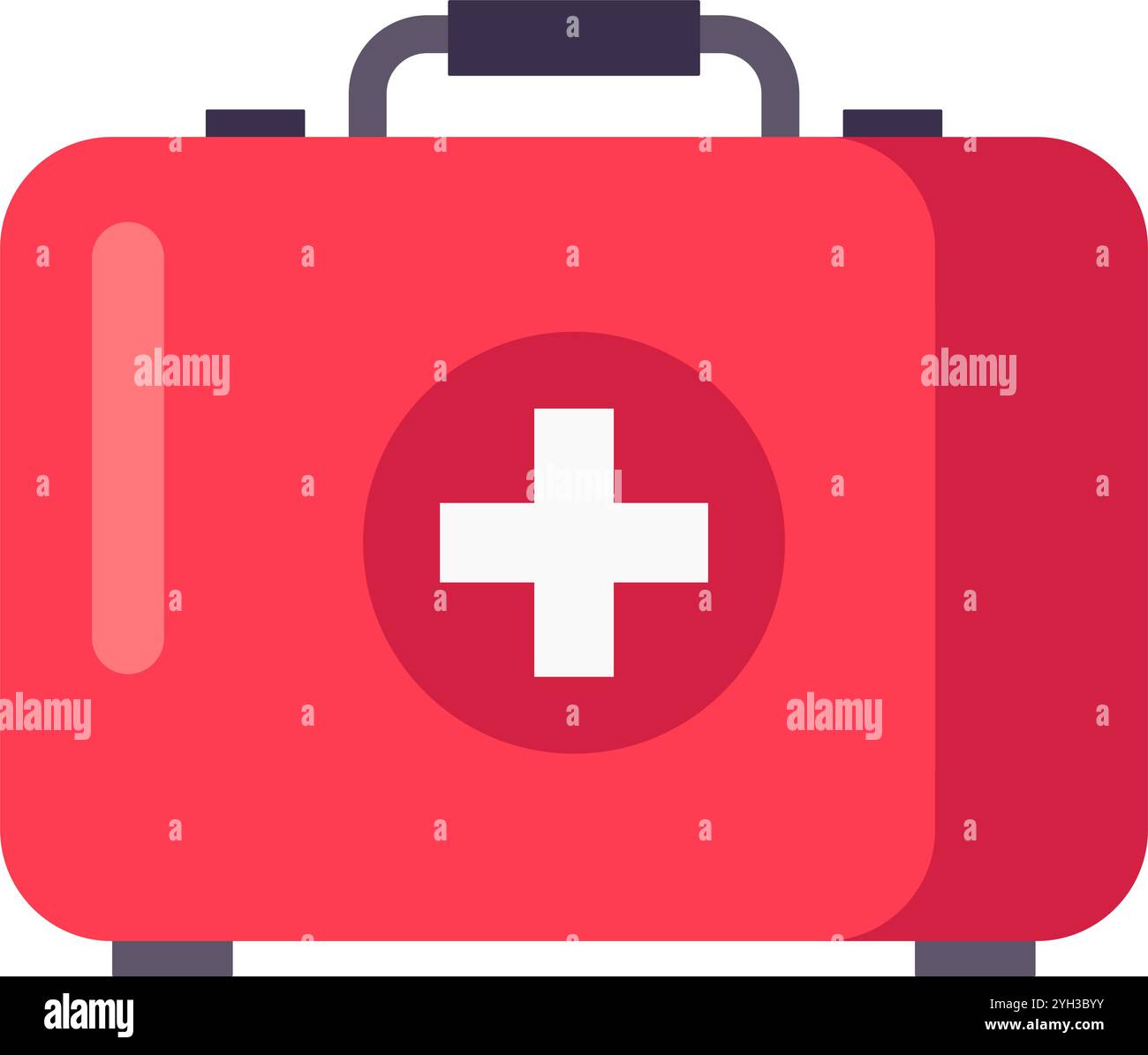 Red first aid kit closed with white cross symbol, representing ...