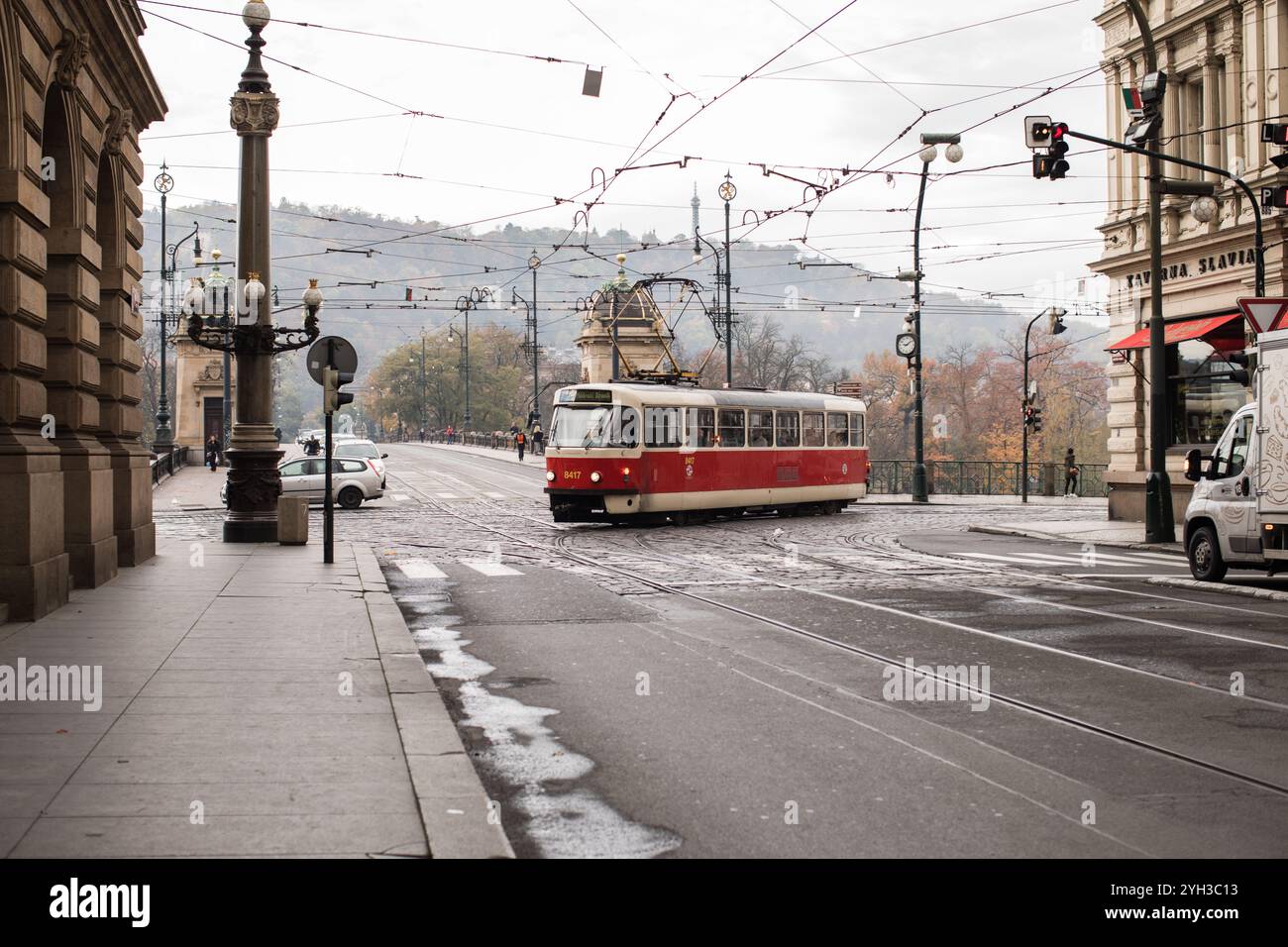 Old tram on street of Prague, Czech Republic Stock Photo - Alamy