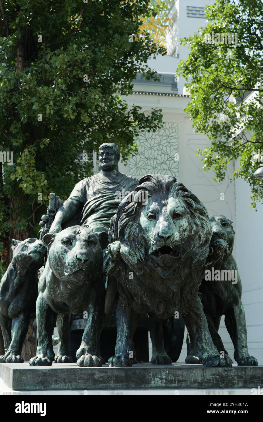 Marc Aurel and Chariot Drawn by Lions Bronze Statue in Front of th ...