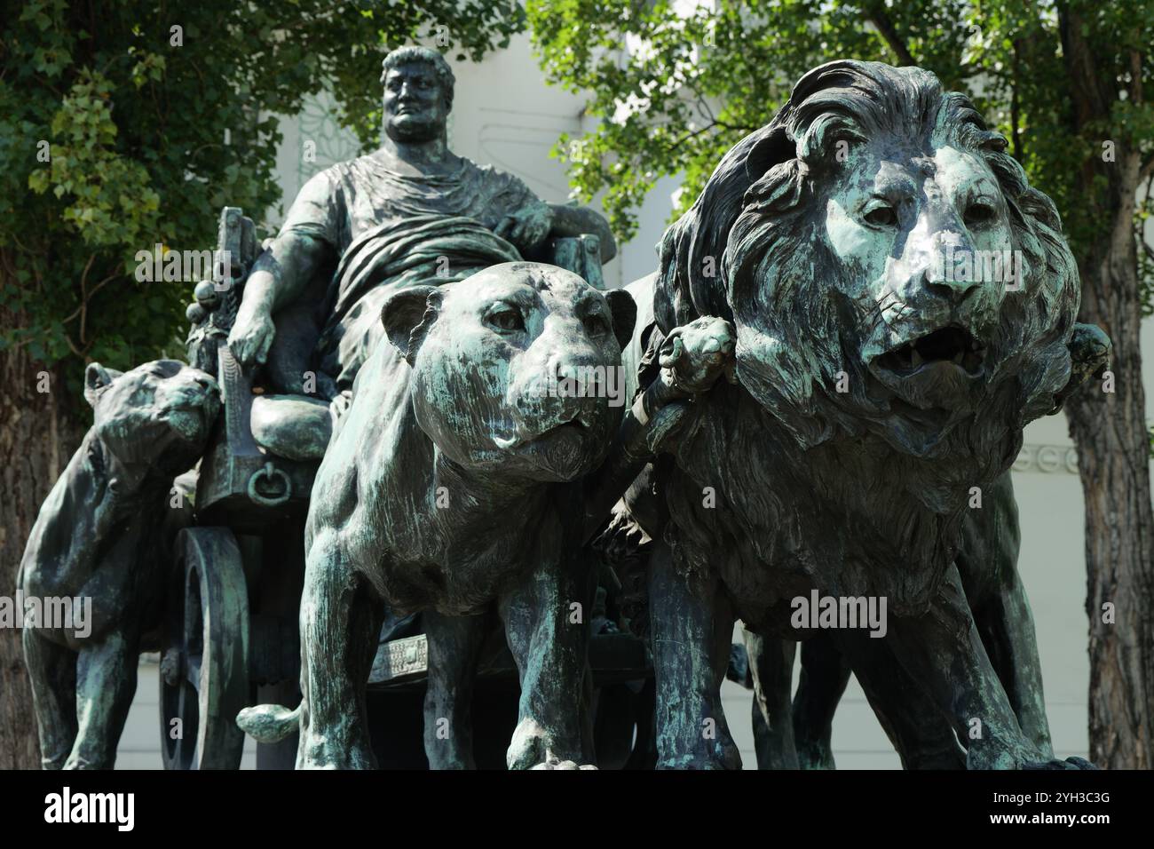 Marc Aurel and Chariot Drawn by Lions Bronze Statue in Front of th ...
