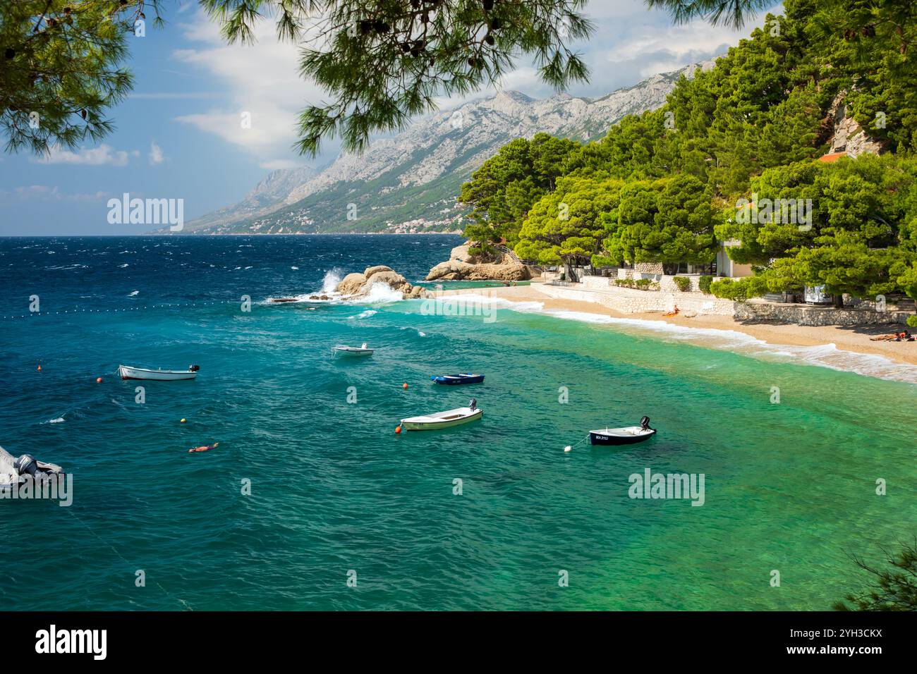 Brela, Croatia - 27th September 2024; Beautiful beach in Brela on Makarska Riviera Stock Photo ...